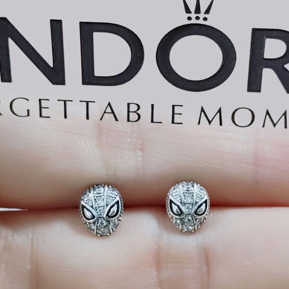 Pandora | Jewelry | Pandora Marvel Spiderman Mask Pav Stud Earrings ...